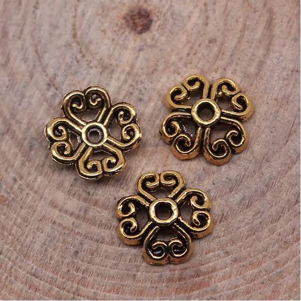 50pcs 8x3mm Alloy Charm Bead Caps For Jewelry Making DIY Jewelry ...