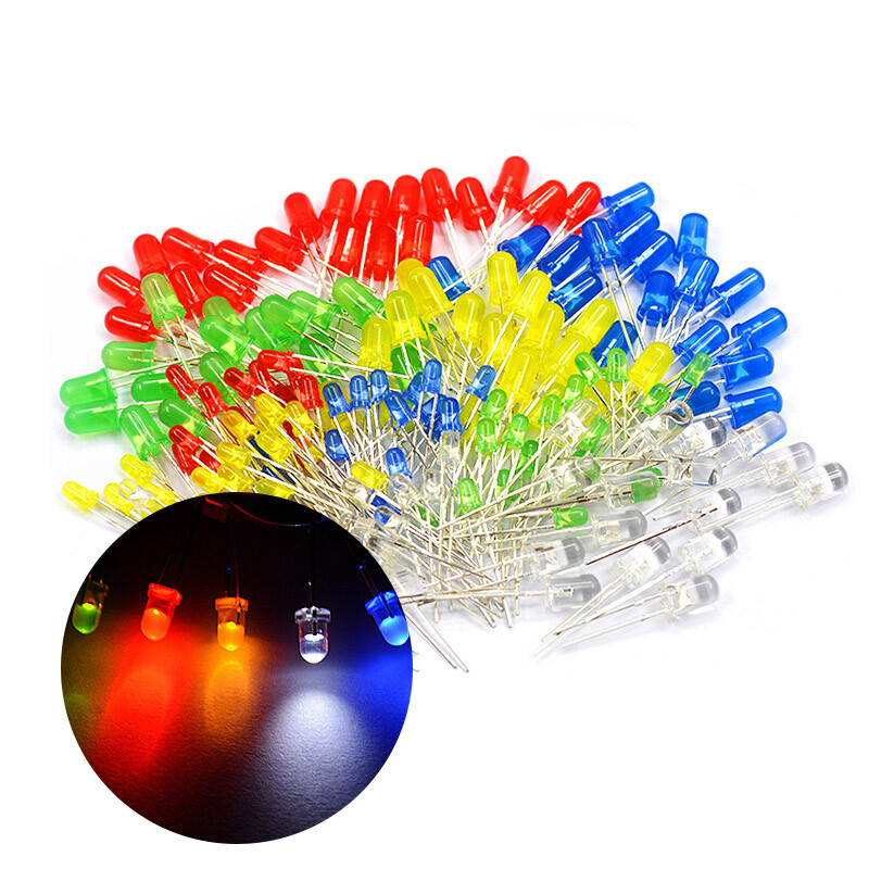 3mm LED Transparent Lamp Light Emitting Diode Short/Long Legs Various ...