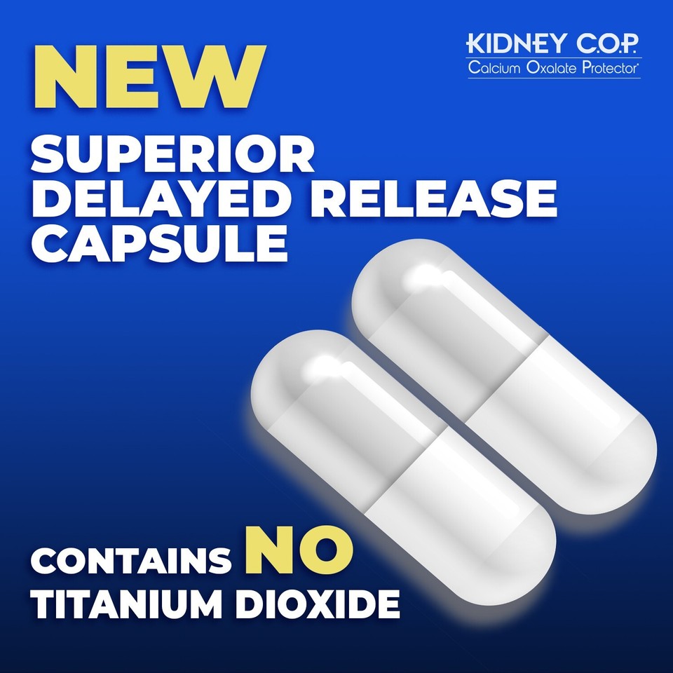 Kidney COP Calcium Oxalate Protector 120 Capsules, Patented Kidney ...