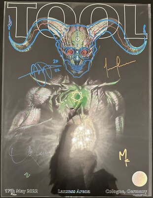 TOOL Band Signed Autographed Concert Poster 2022 Cologne, DE 82/600 ADI ...