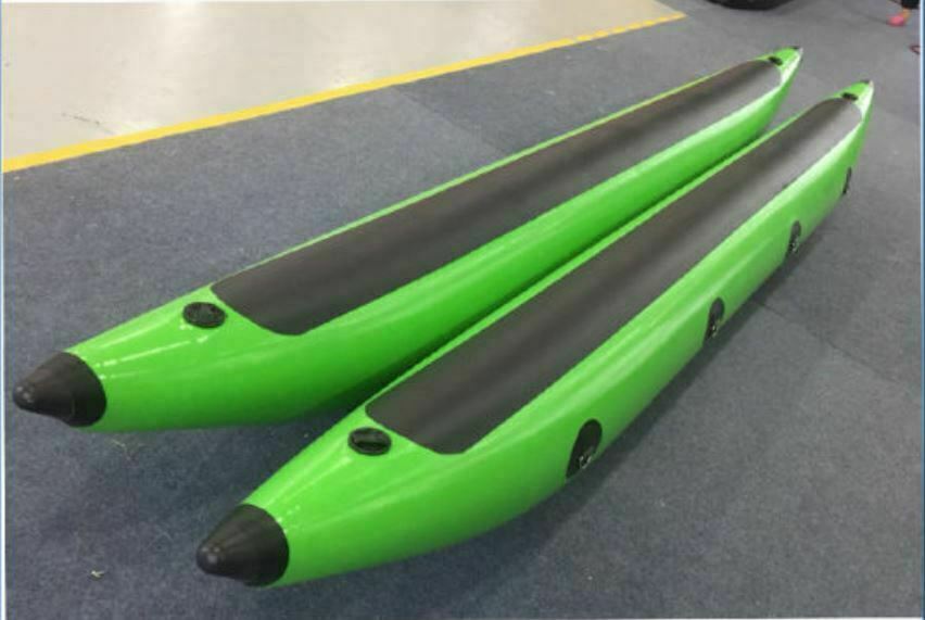 Pair of Inflatable 0.9mm PVC DIY Fishing River Pontoon Raft Boat Float ...