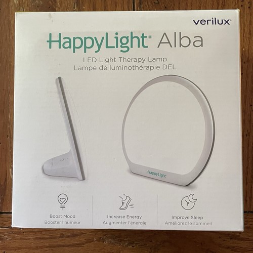 HappyLight Alba Round UV-Free LED Therapy Lamp 10,000 Lux White ...