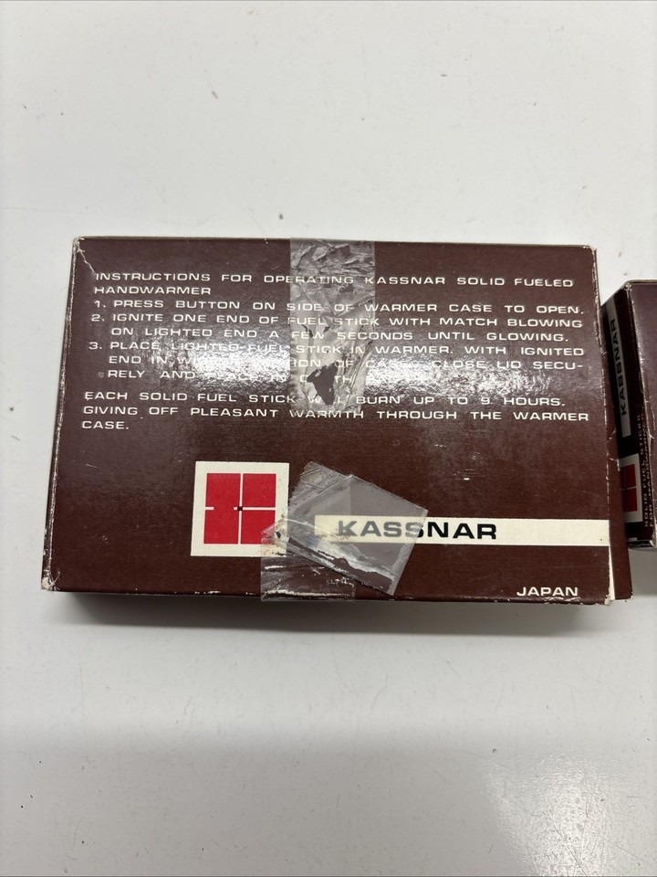 Vintage Kassnar Solid Fuel Hand Warmer With Velvet Bag And Box Of Fuel ...