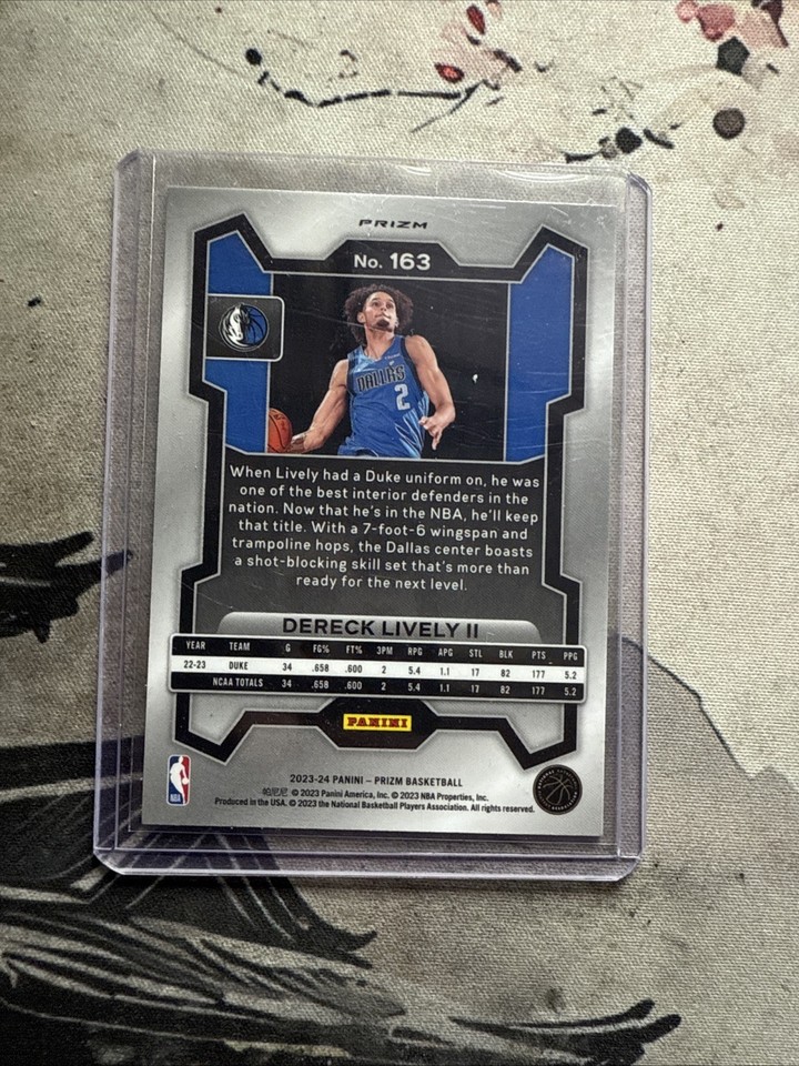 2023-24 Panini Prizm Derek Lively II RC Silver Prizm 163 Dallas ...