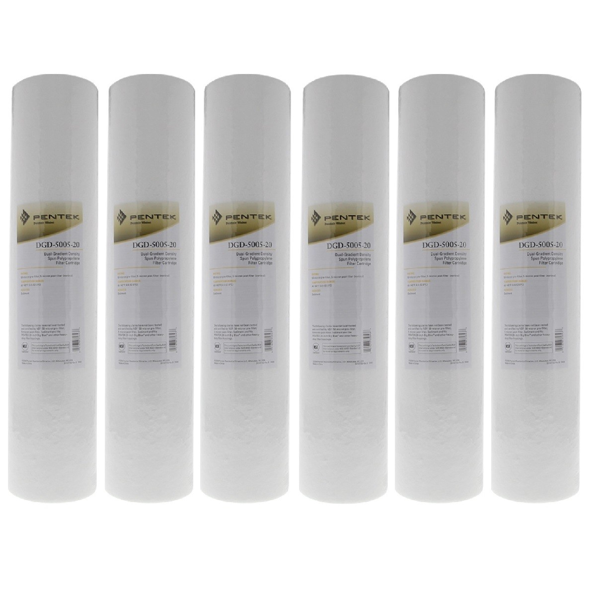 Pentek DGD-5005-20 5 Micron Whole House 20 Inch Sediment Water Filter 6 ...