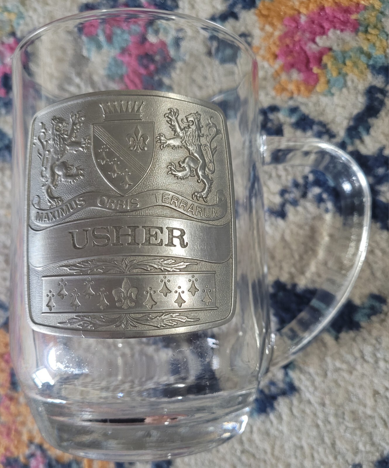 Maximus Orbis Terrarum USHER 5" Drinking Glass and Genuine Pewter Beer ...