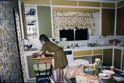 Vintage Photo Slide 1975 Woman Kitchen Christmas Eve | eBay