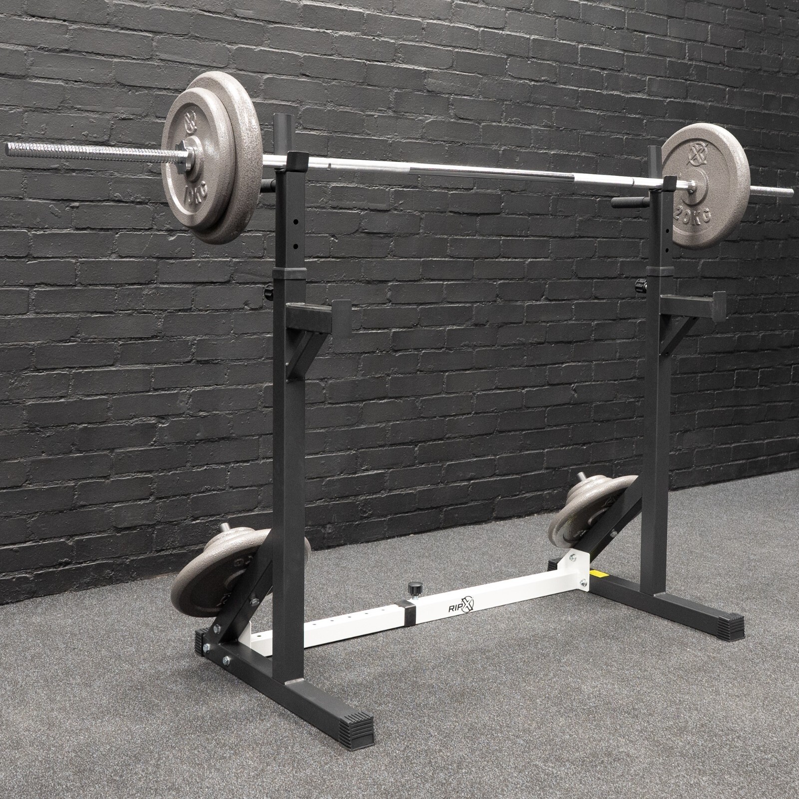 RIP X Adjustable Squat Bench Press Rack Stand Spotters Dip Bars Weight ...
