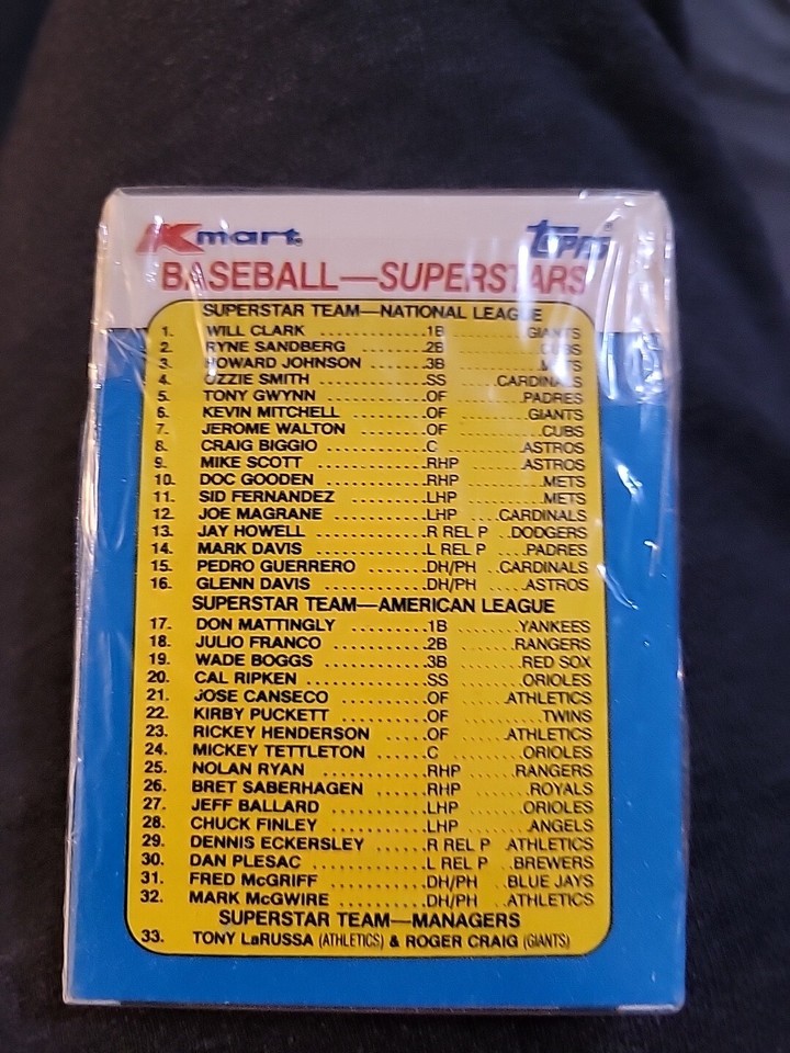 1990 Topps Kmart Baseball Superstars Factory Cello Wrapped Complete 33 ...