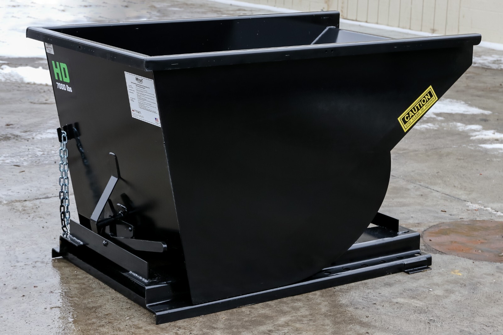 1 YD BLACK WRIGHT HD SELF DUMPING HOPPER-TRASH-RECYCLING HOPPER-FREE ...