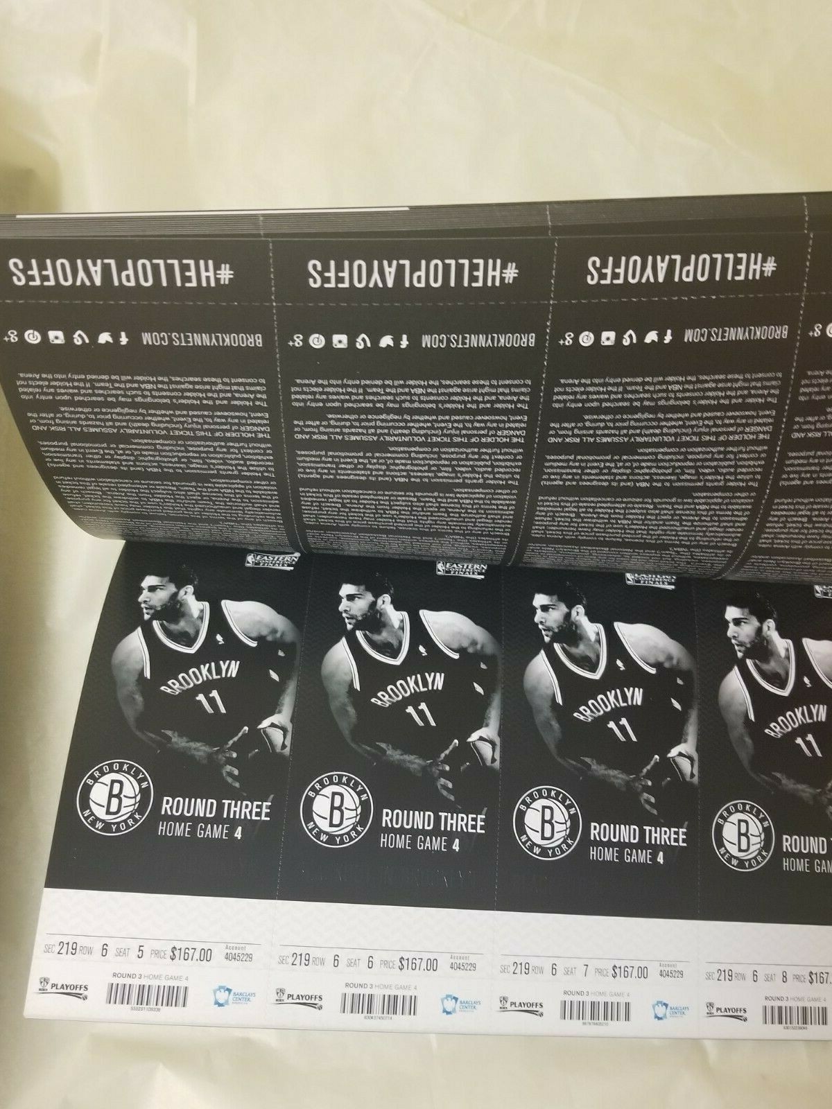 Brooklyn Nets 2013 NBA ticket stubs -four tickets- Inaugural Season ...