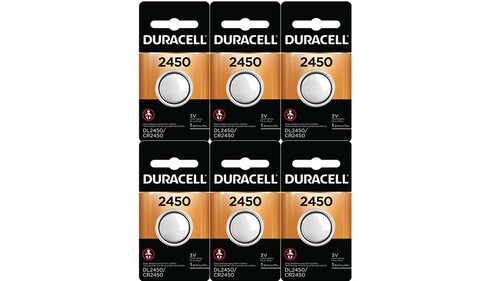 6 x 2450 Duracell Lithium 3V Coin Cell Batteries (CR2450, DL2450 ...