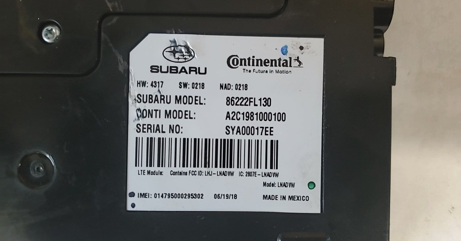 2019 Subaru Crosstrek telematics module 86222FL130 | eBay