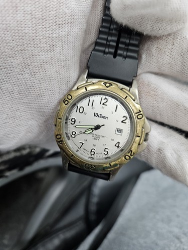Vintage Wilson Dive Watch Count Up Bezel Water Resistant 165Ft Quartz ...