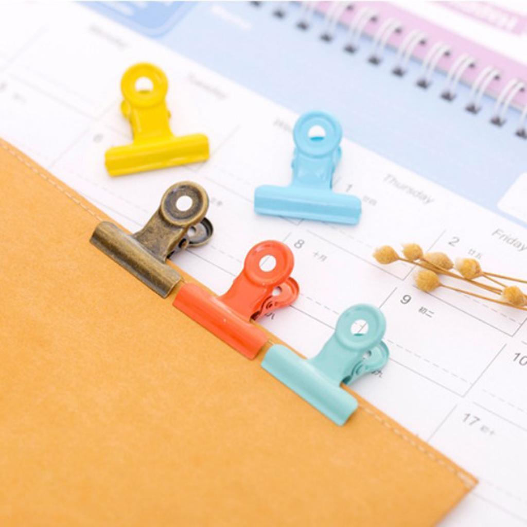 10Pcs Metal Hinge Clips Paper Clip Clamp/ File Binder Clips Bronze ...