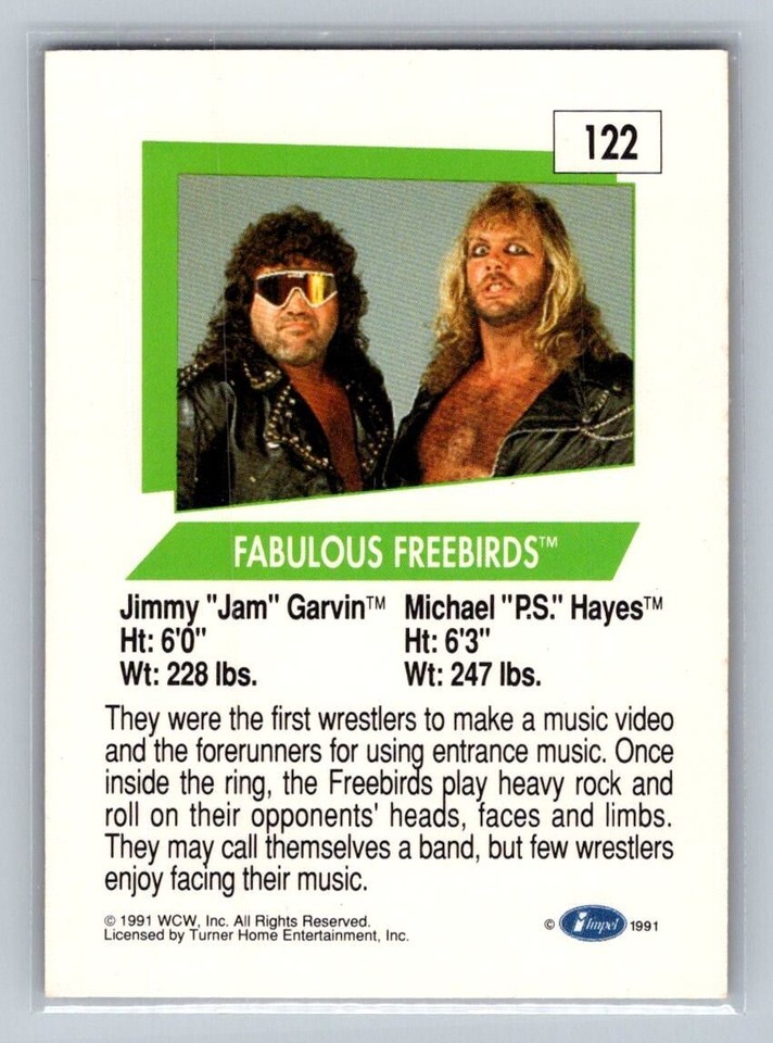 Jimmy Jam Garvin Fabulous Freebirds 1991 WCW Impel WWF WWE TNA AEW NWA ...