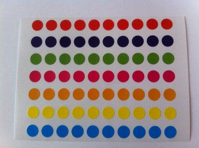 210 Small Coloured Sticky Dots 8mm Circles Stickers Labels Spots ...