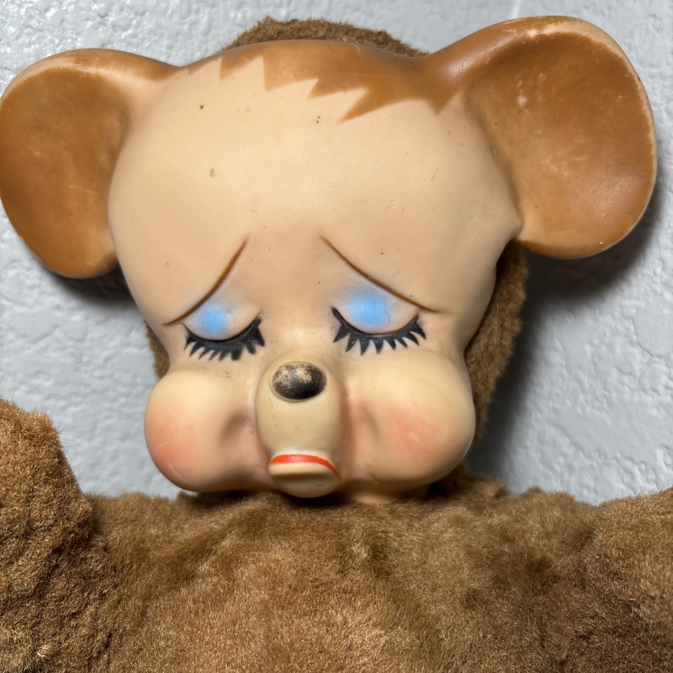 Rubber Face Vintage Knickerbocker Pouting Teddy Bear Rubber Face Plush ...