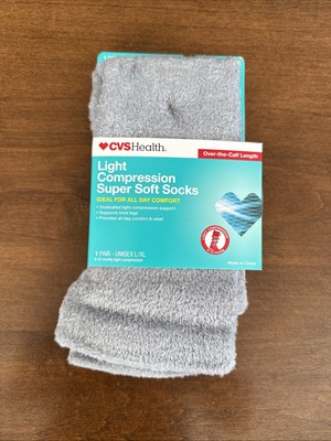 CVS Light Compression Super Soft Socks - Over the Calf - Unisex L/XL | eBay