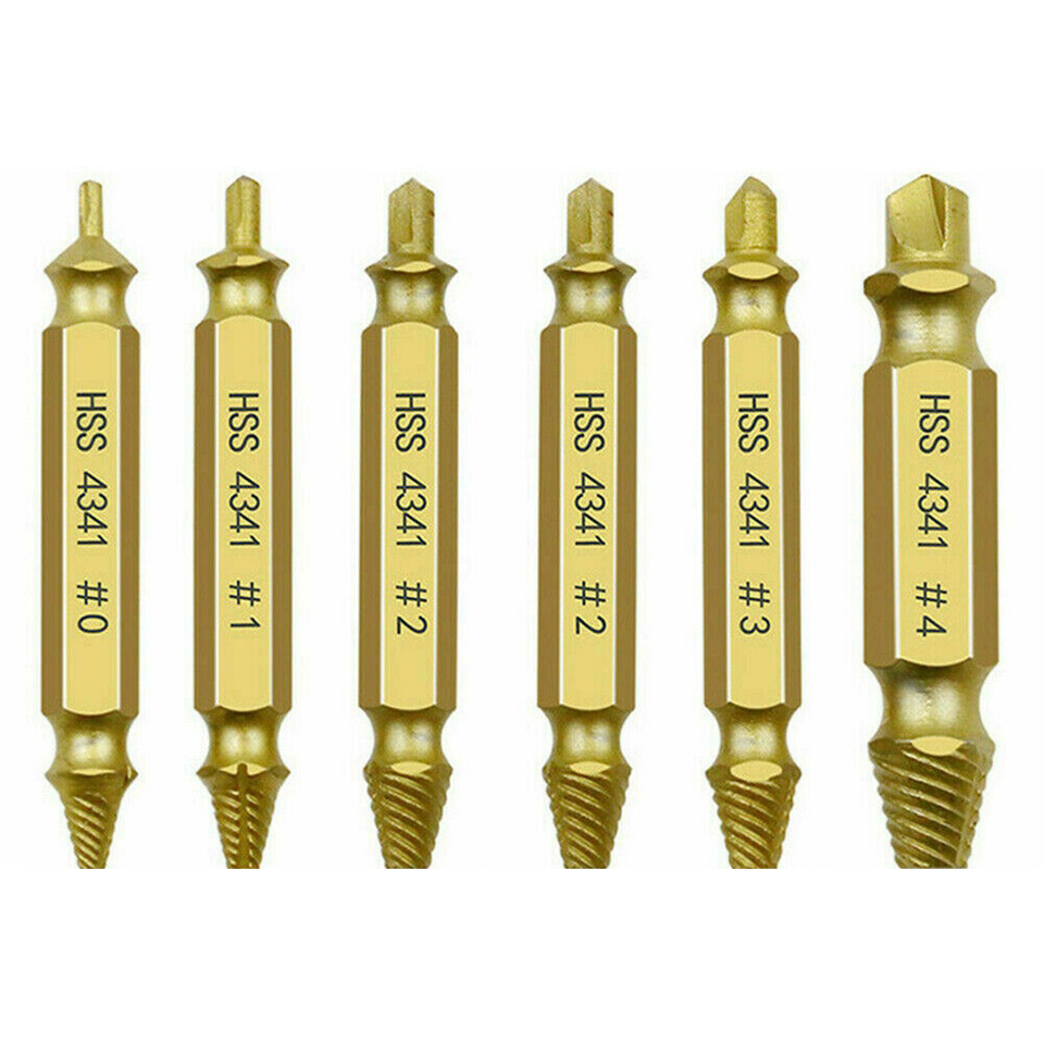Screw Extractor Kit Requires Drilling A Pilot Hole Double-ended Design ...