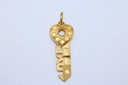 Fine 22K Yellow Gold "LOVE" Key Charm Pendant 3.3 grams | eBay