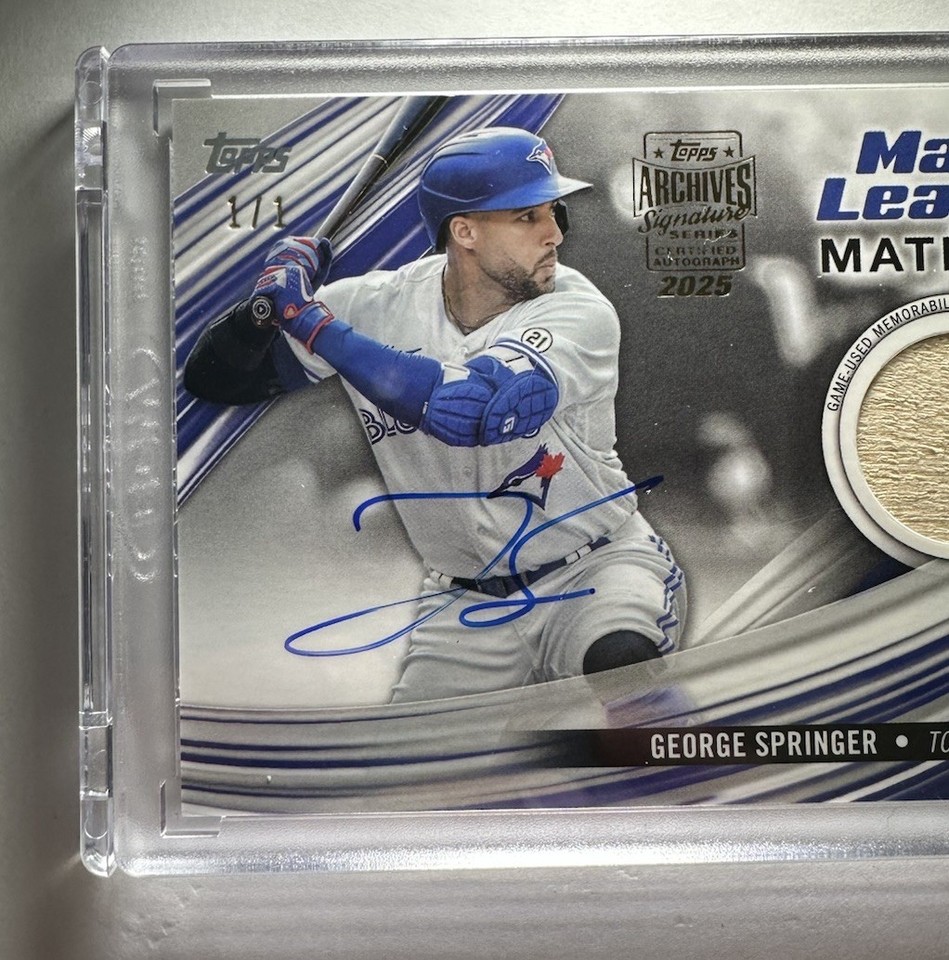 2025 Topps Archives Signature - George Springer - 1/1 Auto Relic - Blue ...