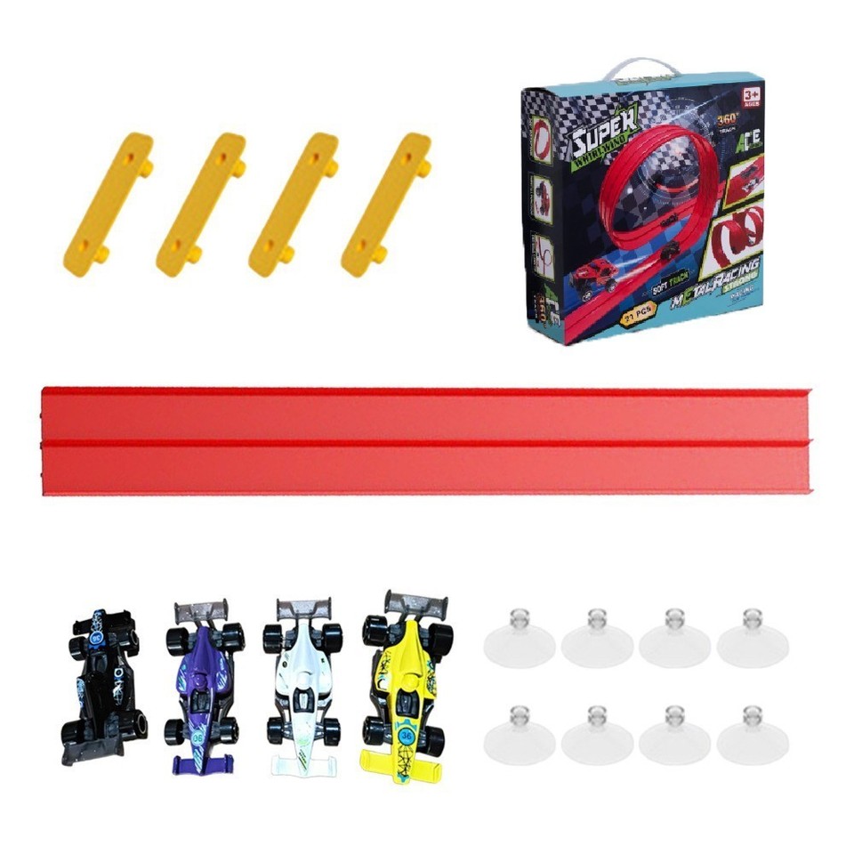 4/5m Assembly Flexible Race Track Toy Gravities Powered Racing Track with 4 Cars | eBay