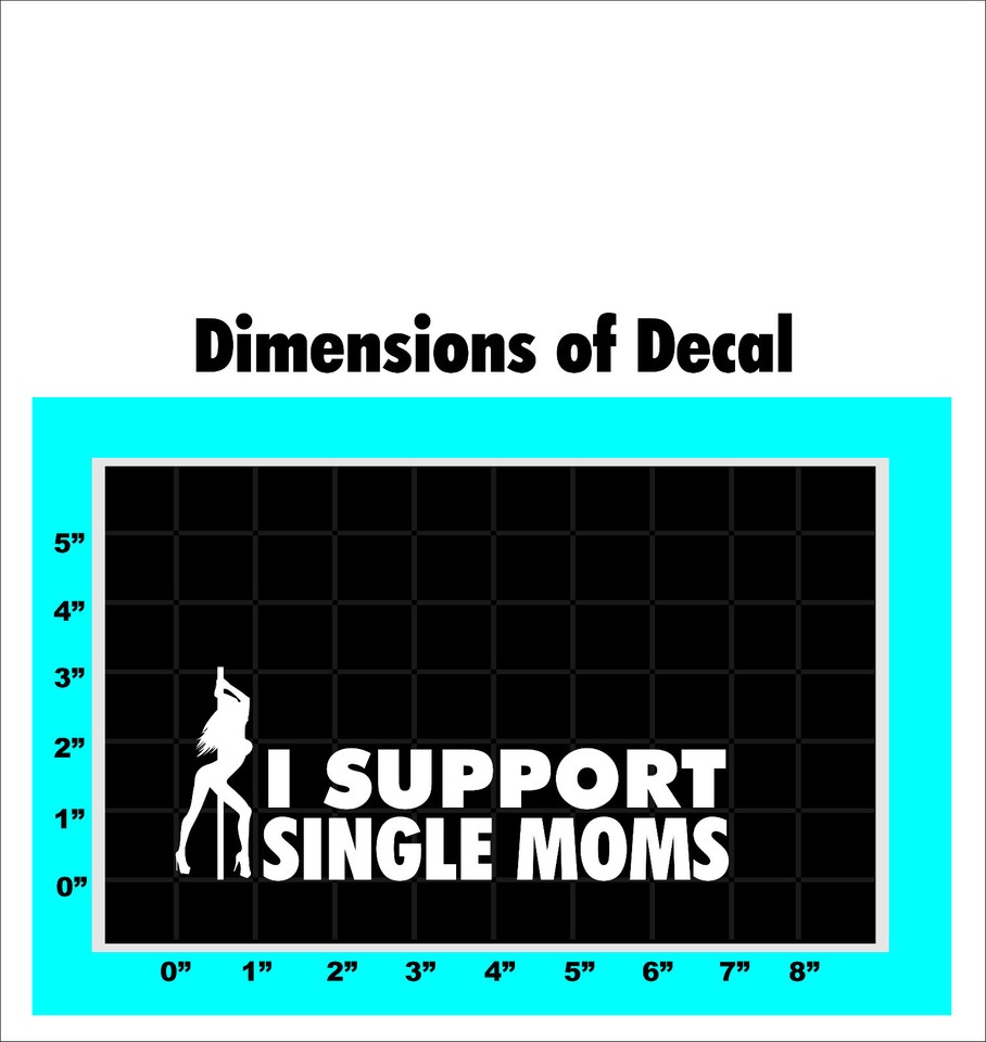 Sticker Connection | I Support Single Moms Bumper Sticker Decal ...