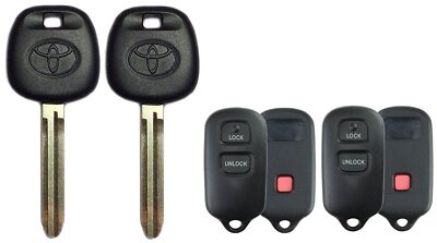 2 NEW TOYOTA TOY43AT4 Transponder Key (4C) + 3B REMOTE GQ43VT14T USA ...