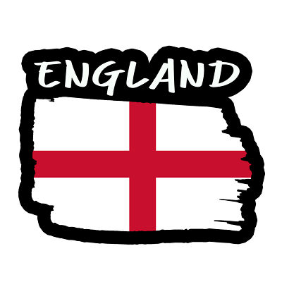 2 x England Country FLAG TEXT Sticker Stickers window car ute 4x4 ...