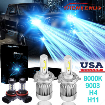 ICE Blue LED Headlight Hi/Low Fog Light Bulbs 8000K for Toyota Tacoma ...