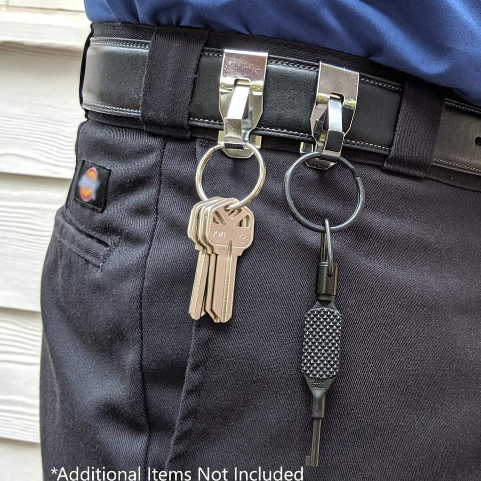 25 Pcs Secure Belt Clip Key Holder /Metal Hook & Heavy Duty 1 1/4 ...