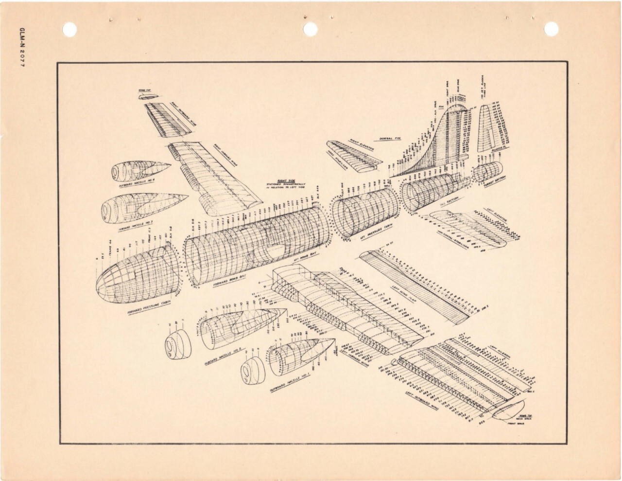 1944 MARTIN B-29 SUPERFORTRESS BLUEPRINT FLIGHT MANUAL AIRCRAFT ...