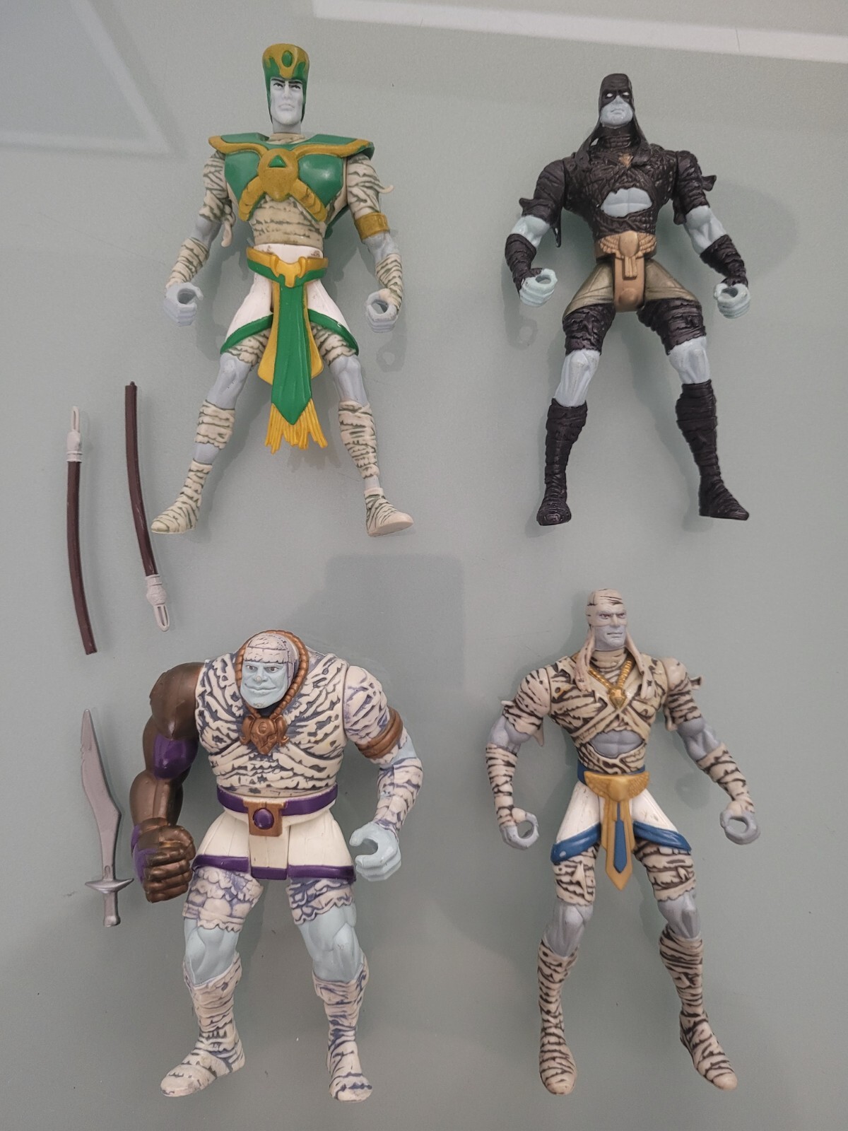 MUMMIES ALIVE SET OF 7 ACTION FIGURES 1997 HASBRO TOYS 5" TALL WIZARD ...