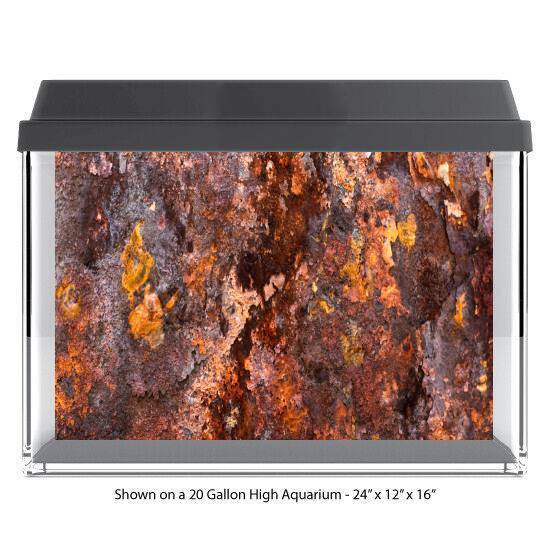 Rusty Pitted Metal Polyester Fish Tank Glass Back Drop Aquarium ...
