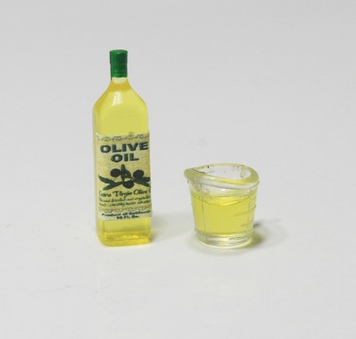 Dollhouse Miniature Olive Oil with Filled Measuring Cup by Hudson River ...