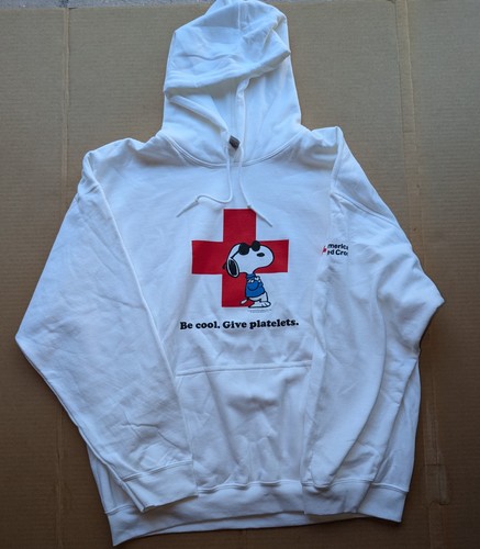 Joe Cool Snoopy Peanuts Red Cross 2025 Hoodie XL Extra Large New | eBay