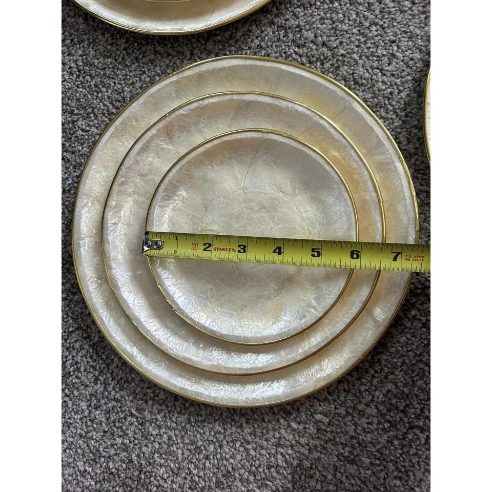 12-PC Vintage Capiz Shell Plates Dinner Set 6in 8in 10in Mother Of ...