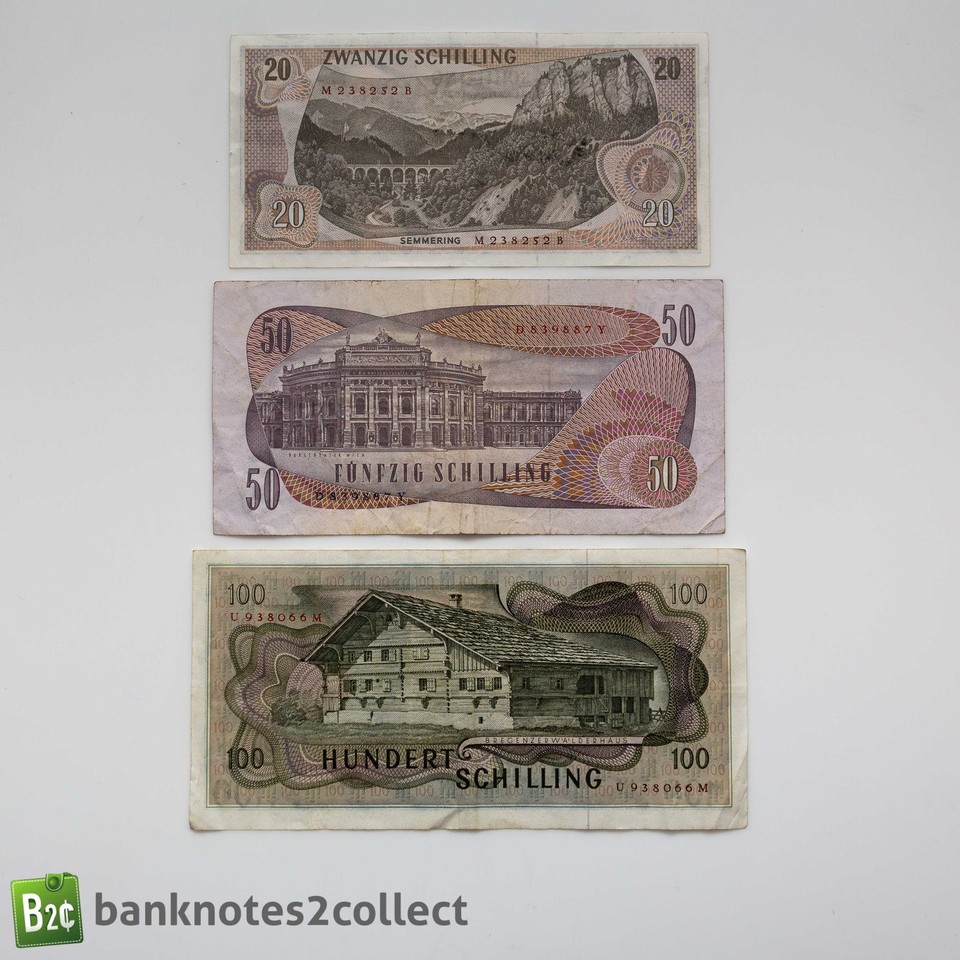 AUSTRIA: Set of 3 Austrian Schillings Banknotes. | eBay UK