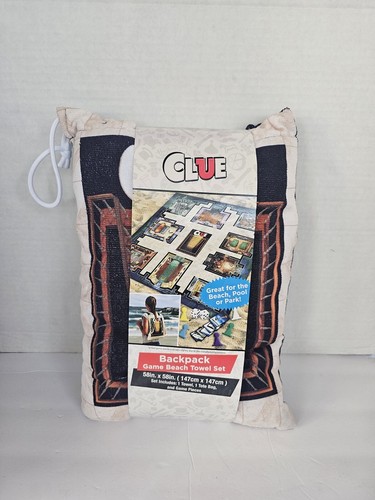 Hasbro Game CLUE Backpack Beach Towel Set With Tote Bag Bath Pool Park ...