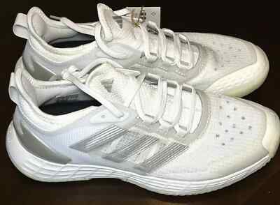 adidas Womens 8 Adizero Ubersonic 4.1 Tennis Sneaker White Silver Gray ...