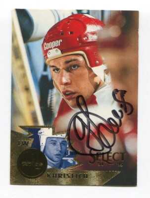 1995 Pinnacle Select Dimtri Khristich Signed Card Hockey NHL Autograph ...