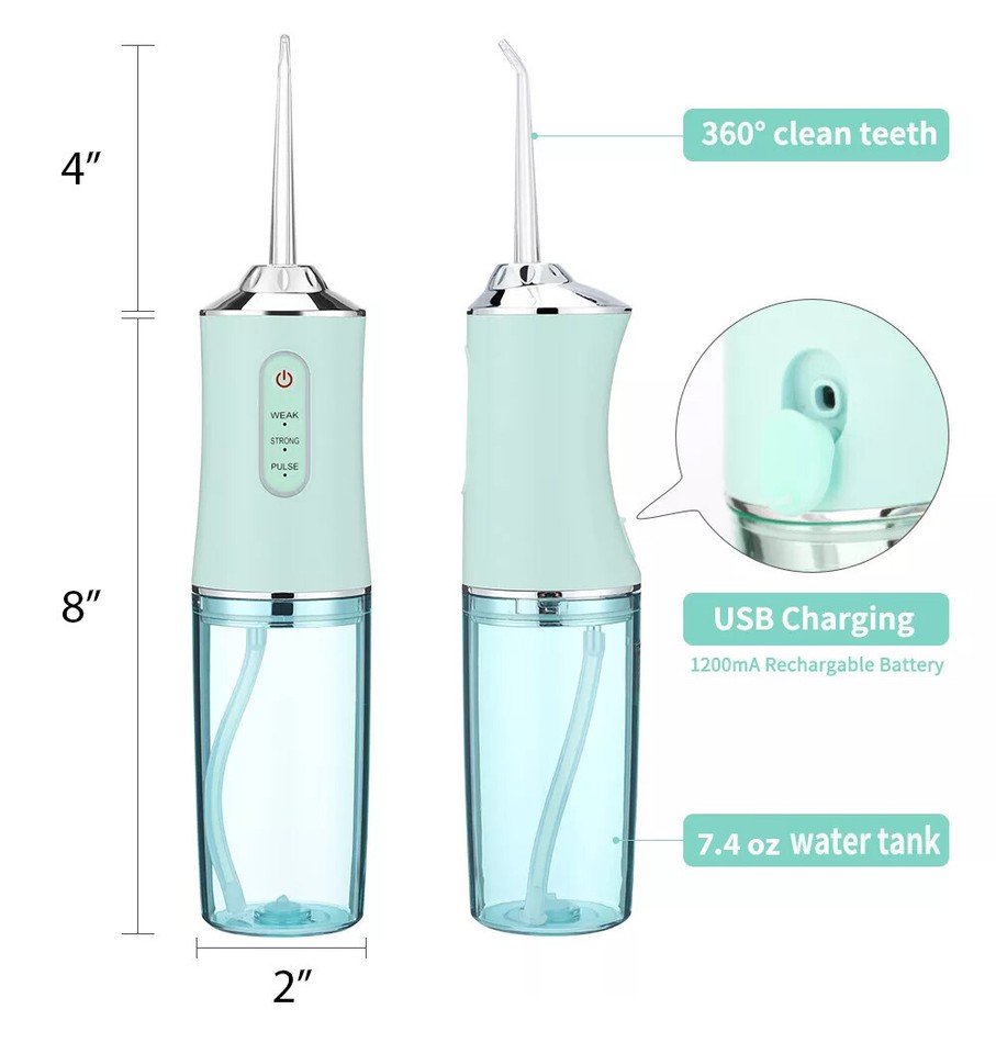 Oral Irrigator Portable Dental Water Flosser USB Rechargeable Water Jet ...