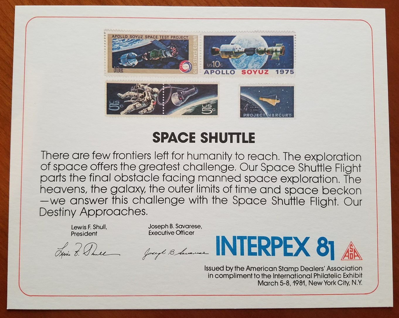 Lot of 5 ASDA/Interpex Souvenir Cards w/ Envelopes - '79, '80, '81, '82 ...