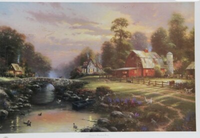 thomas Kincaid "Sunset at Riverbend Farm | eBay