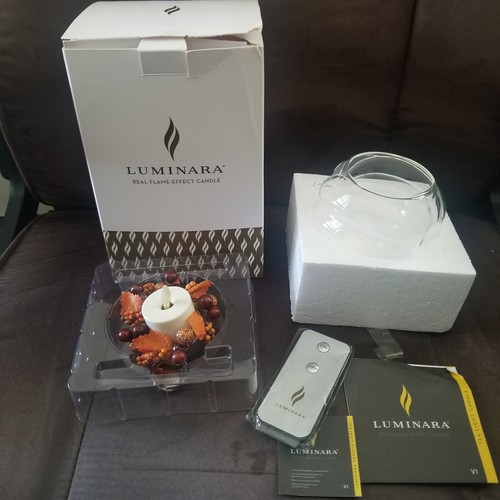 Luminara Flameless Tea Light Candle Fall Berry Pumpkin Ornament Real Effect | eBay