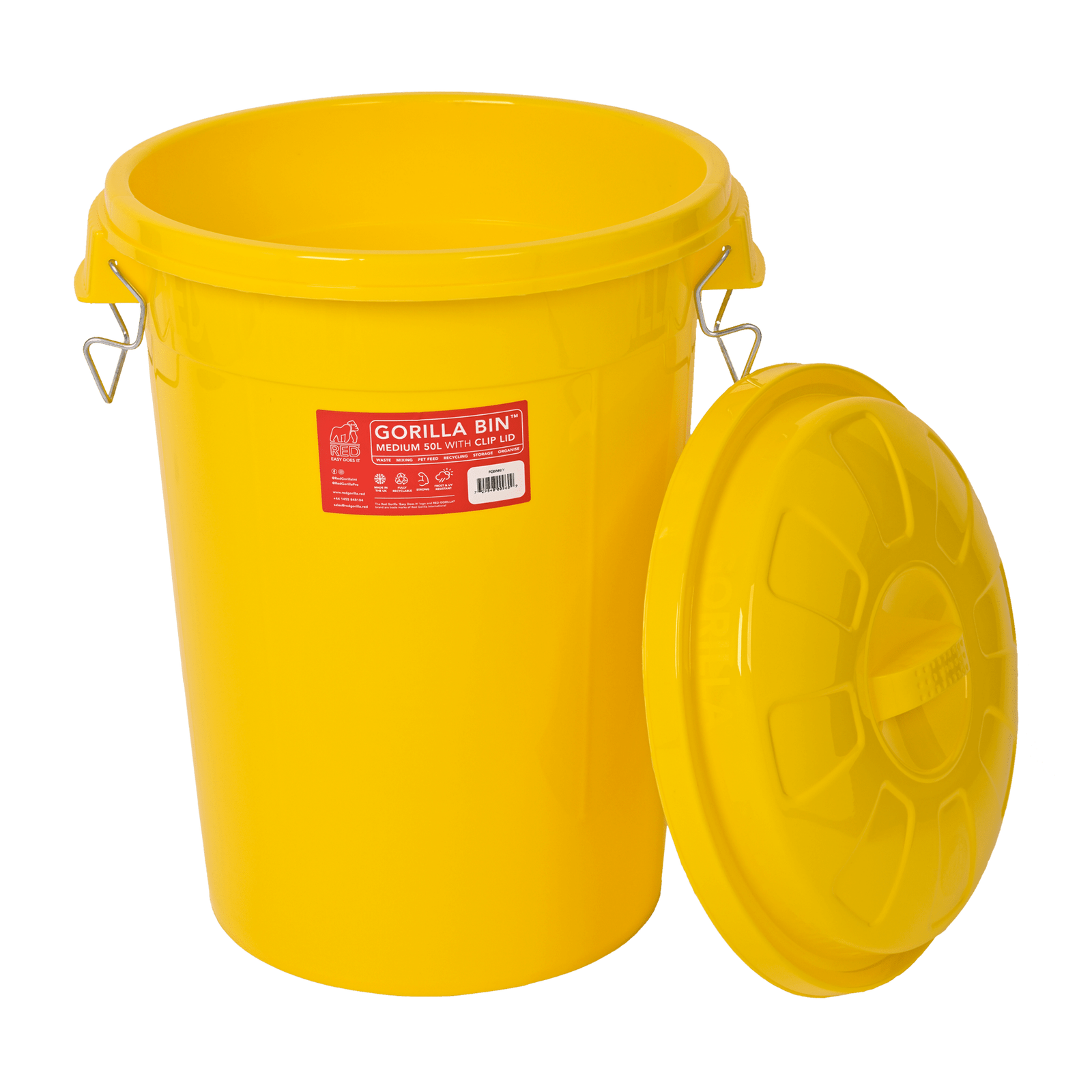 Gorilla Bin 50L with Clip Lid Stackable Storage Waste Bin Indoor ...