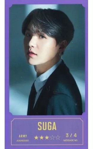 Character Card Single Suga Bts Message Photo 3/4 Bang Con The Live | eBay