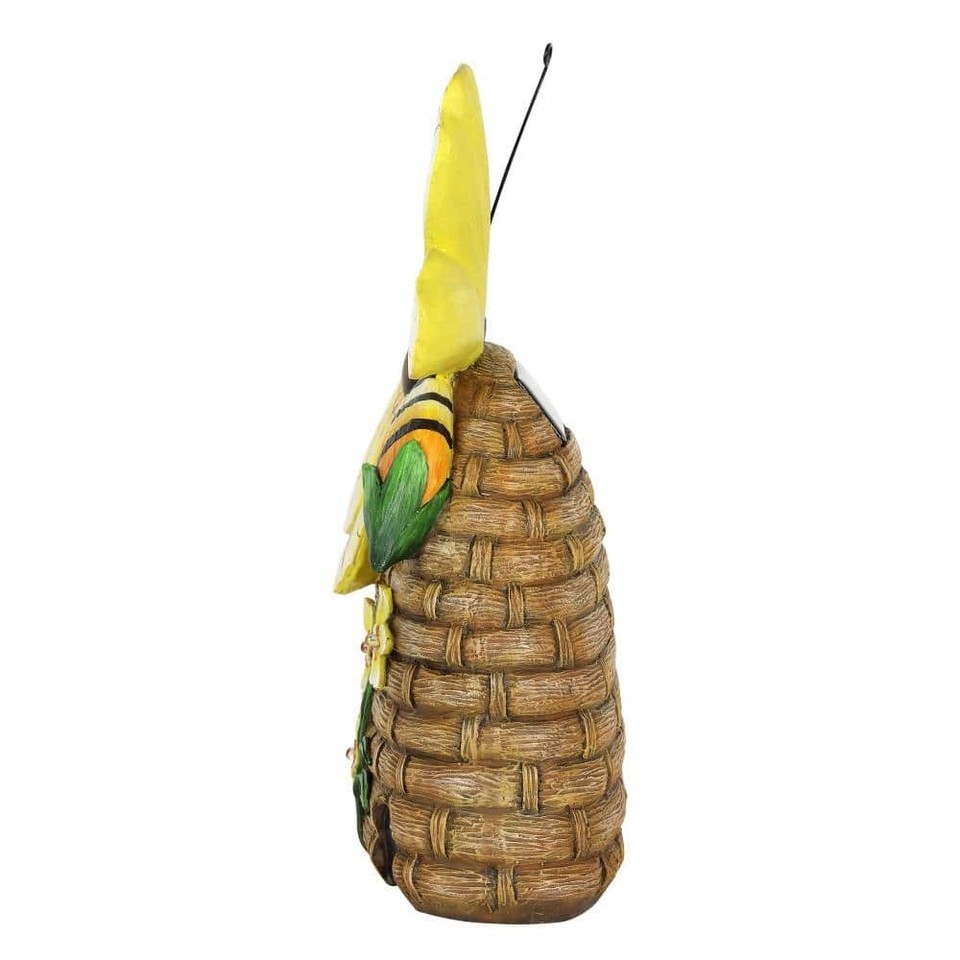 Solar Hand Painted Bee Hive With Led Flowers Garden Statue | eBay