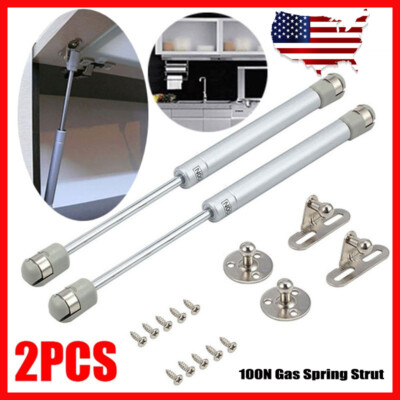 2 Pcs Door Hinge Gas Spring Strut Prop Shock Lift Kitchen Cabinet 100N ...